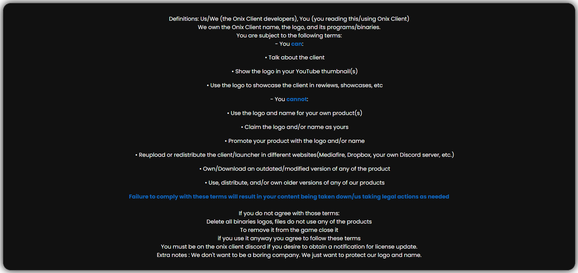 Onix Client - License